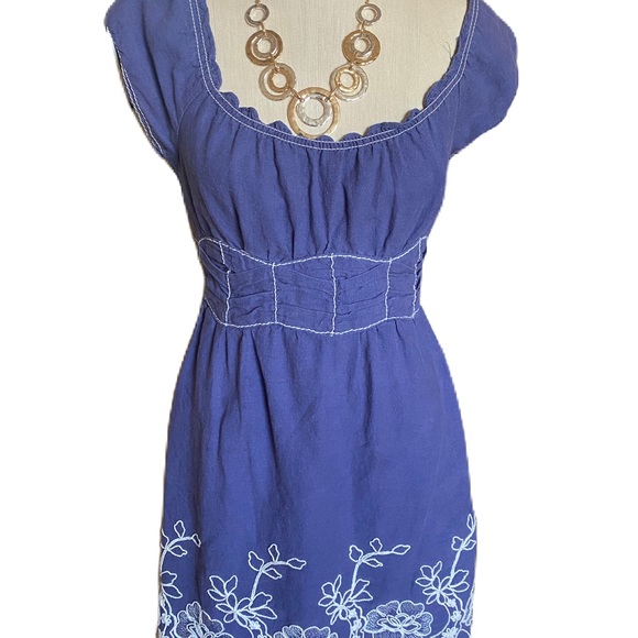 Max Studio | Dresses | Beautiful Max Atudio Blue Dress With Embroidered ...